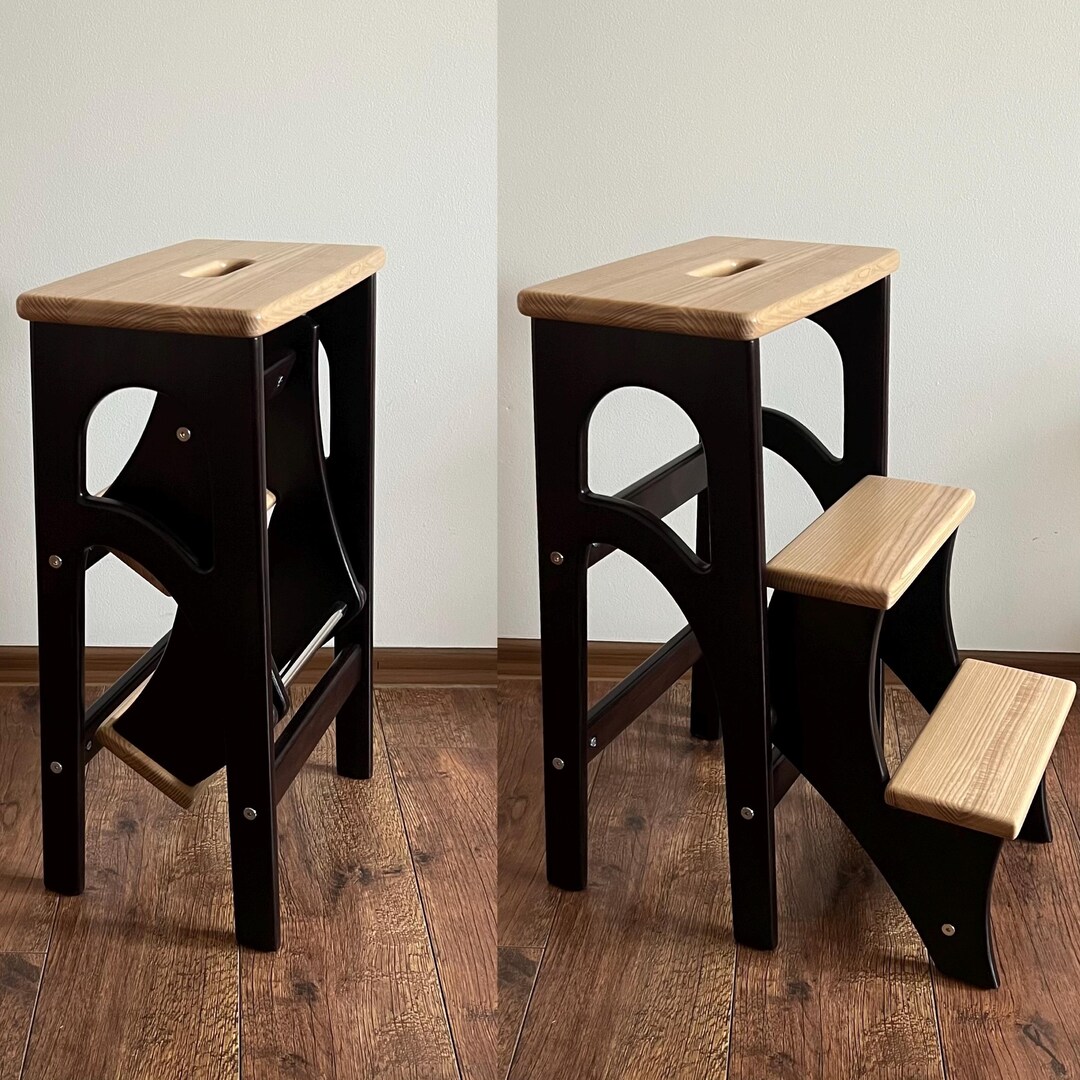 Step Ladder, Step Stool, Library Ladder, Oak Stool, Kitchen Step Stool ...