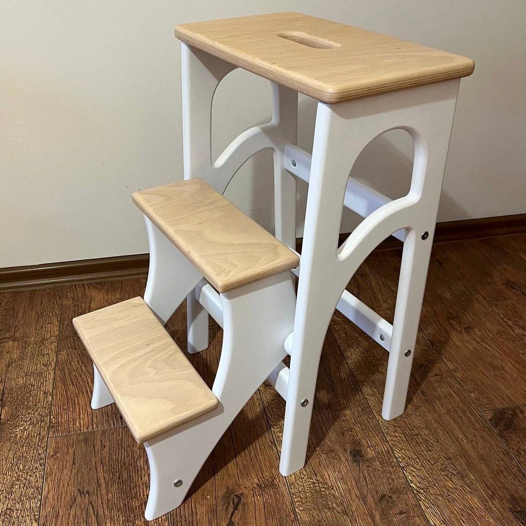 Stepladder, Kitchen Step Stool, Wooden Ladder, Library Steps, Dining ...