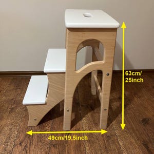 Stepladder, Step Stool, Kitchen Green Step Stool, Wooden Ladder, Foot ...