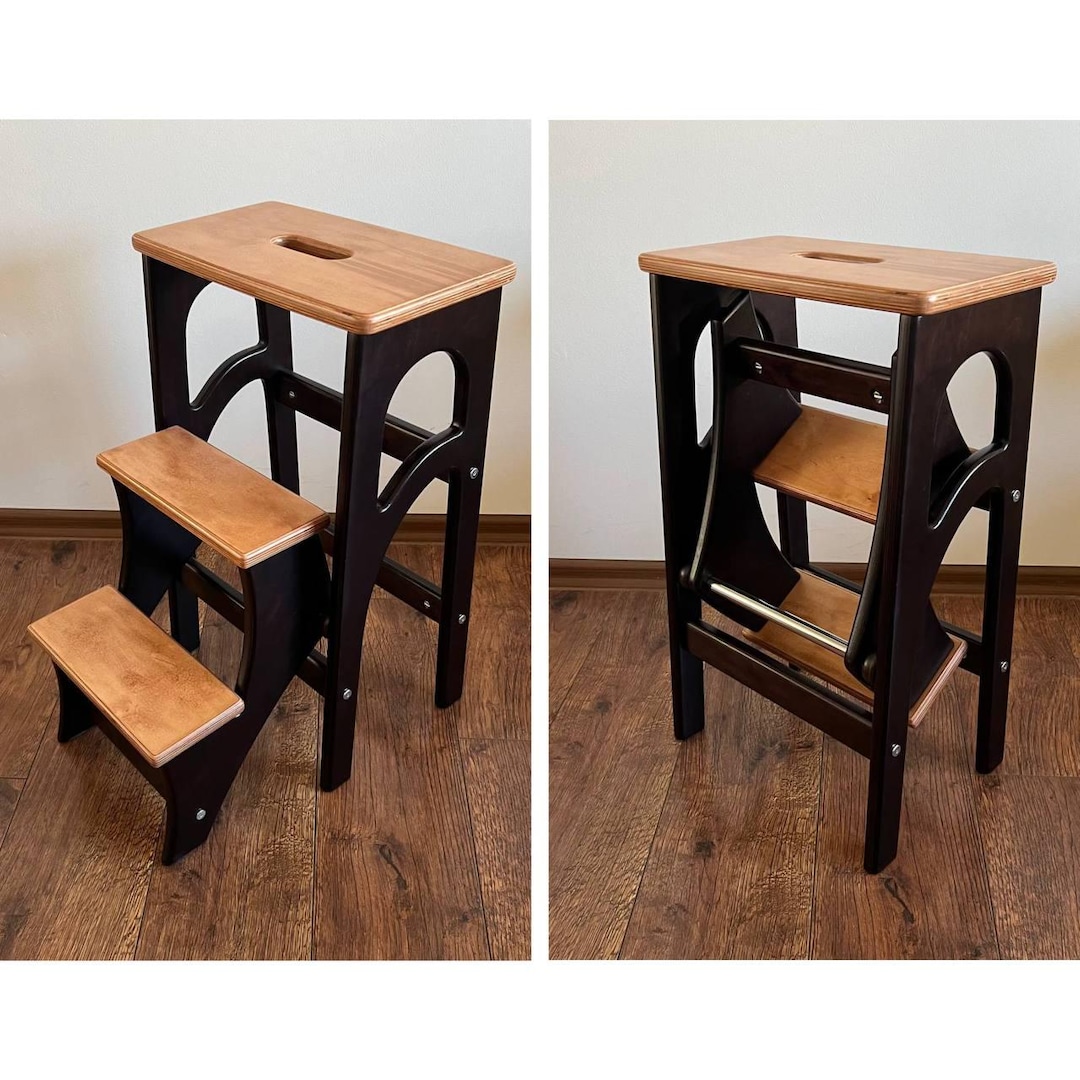 Step Ladder, Oak Kitchen Step Stool, Foot Stool, Wenge Step Stool ...