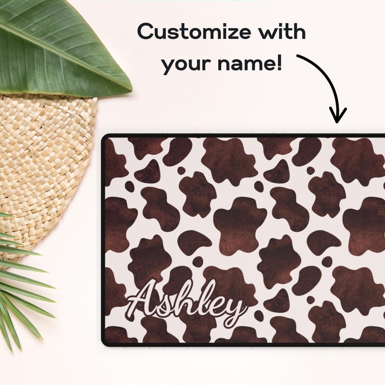 Custom Cow Print Desk Mat: Personalized Desk Pad - Etsy
