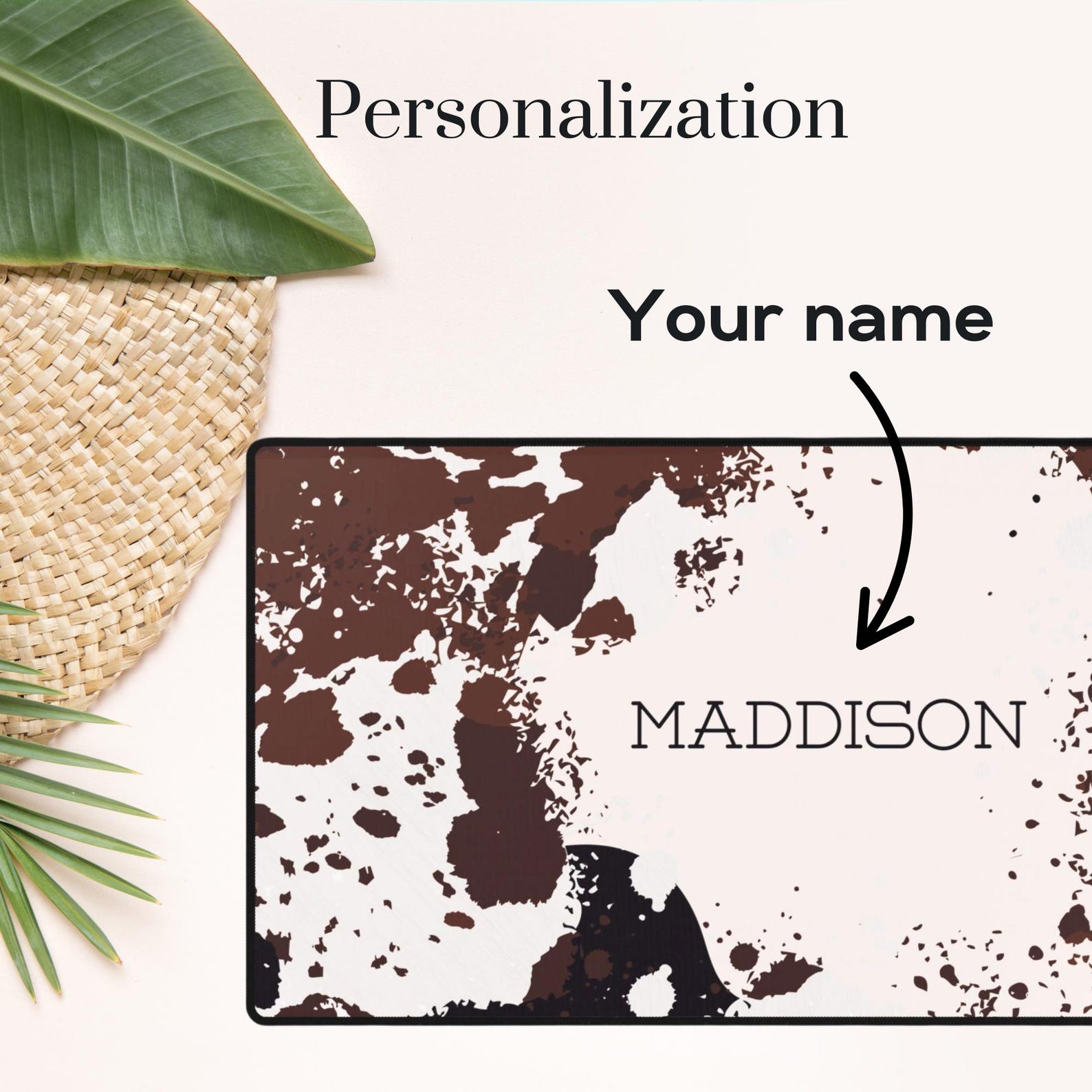 Custom Cow Print Desk Mat: Personalized Animal Desk Pad - Etsy