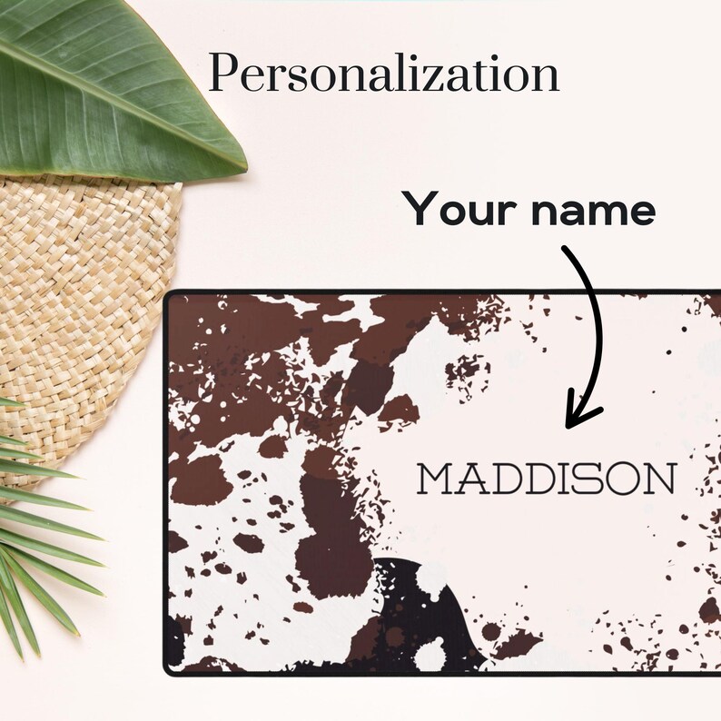 Custom Cow Print Desk Mat, Personalized Animal Print Desk Pad, Unique ...