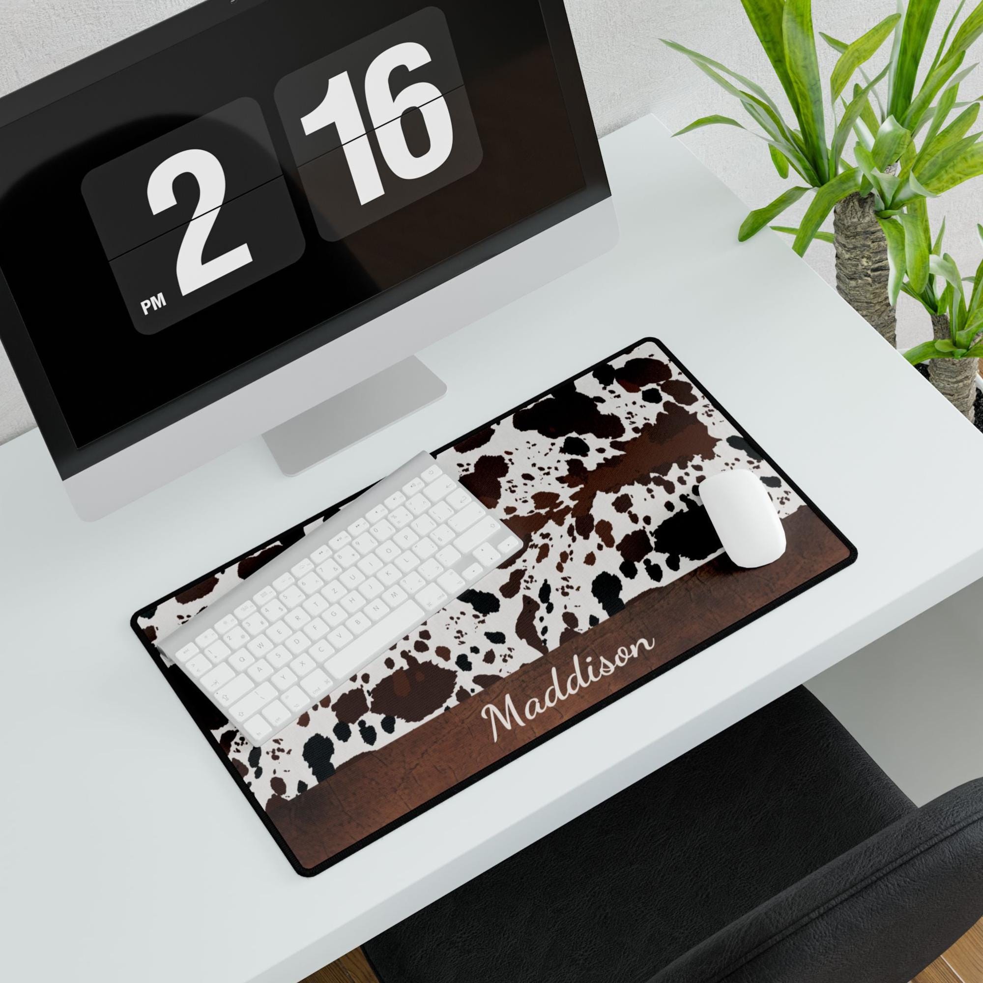 Custom Cow Print Desk Mat: Personalized Desk Pad - Etsy