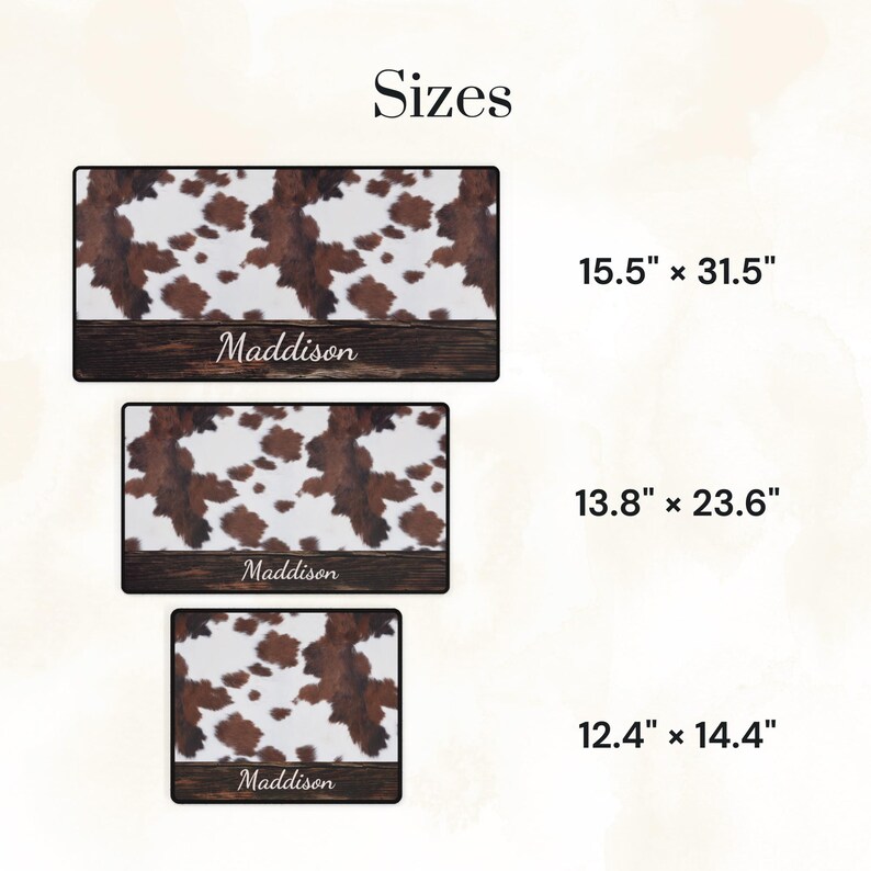 Custom Cow Print Desk Mat: Personalized Desk Pad - Etsy