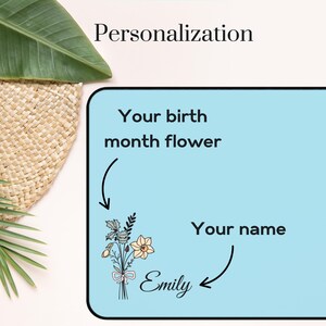 Personalized Birth Flower Name Desk Mat | Custom Gaming Mouse Pad ...