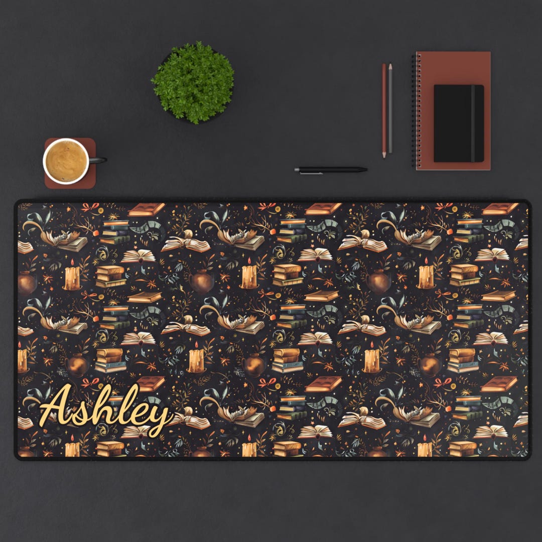 Personalized Desk Mat | Wizard Core Desk Pad | Fantasy Dark Academia ...