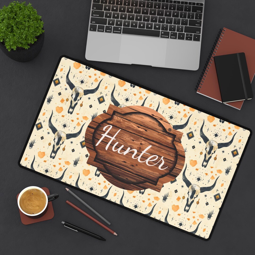 Custom Western Desk Mat Personalized Cowboy Desk Pad Rustic Office ...