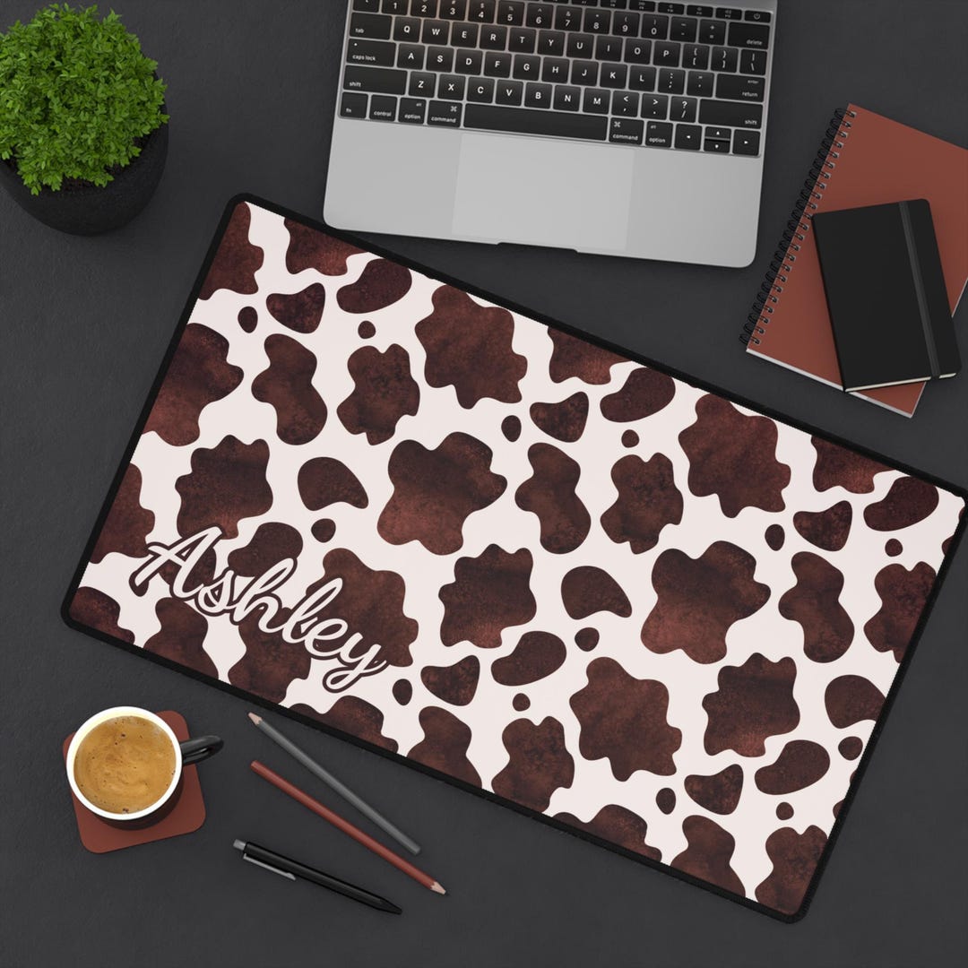 Custom Cow Print Desk Mat: Personalized Desk Pad - Etsy