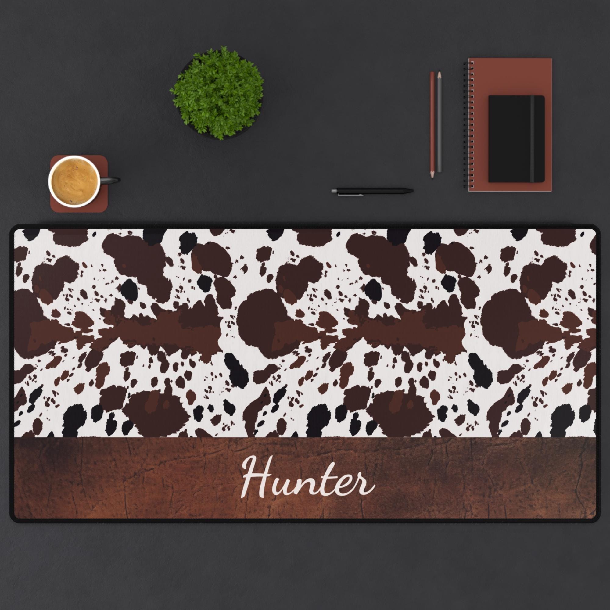 Custom Cow Print Desk Mat: Personalized Desk Pad - Etsy