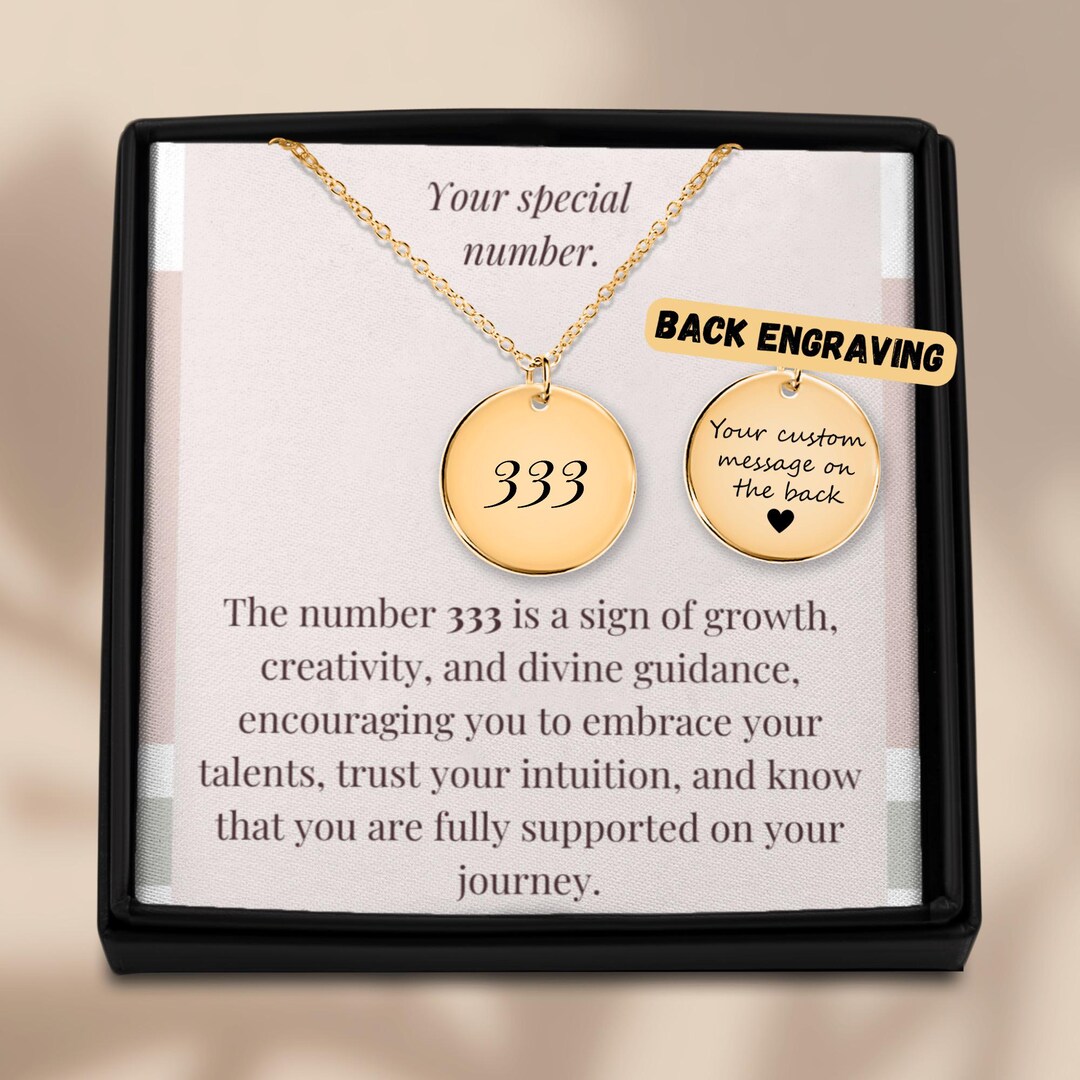 333 Angel Number Necklace – Personalized Spiritual Jewelry, 18K Gold ...