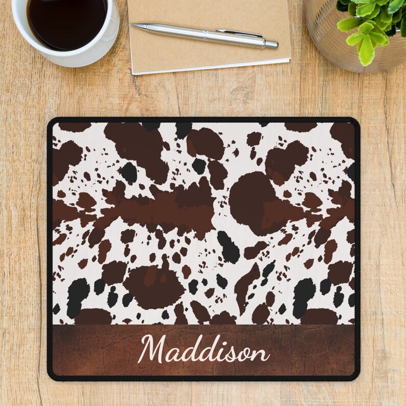 Custom Cow Print Desk Mat, Personalized Animal Print Desk Pad, Unique ...