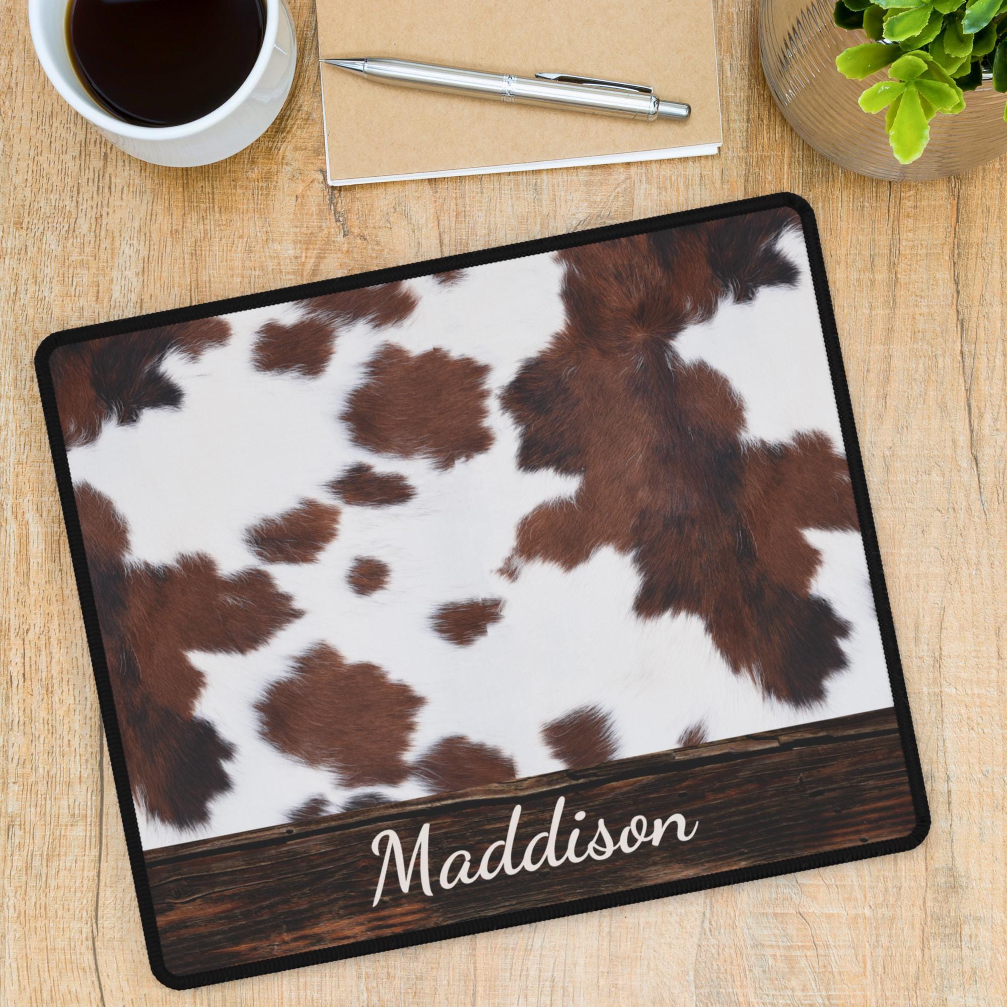 Custom Cow Print Desk Mat: Personalized Desk Pad - Etsy