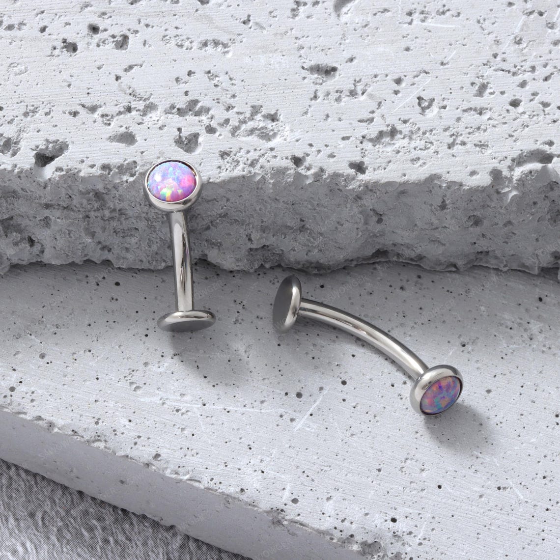 Titanium Purple Opal Fat Belly Button Ring Internally Threading 6/8/10 ...