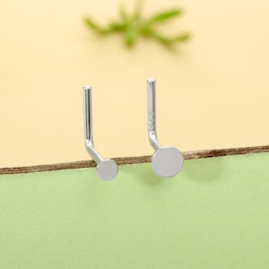 Sterling Silver Disc Nose Stud, 2mm 3mm Round Disc Nose Studs, Silver ...