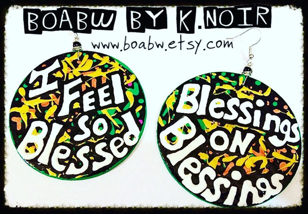 I Feel Blessed Earrings (blessings on Blessings) Hand Painted Earrings ...