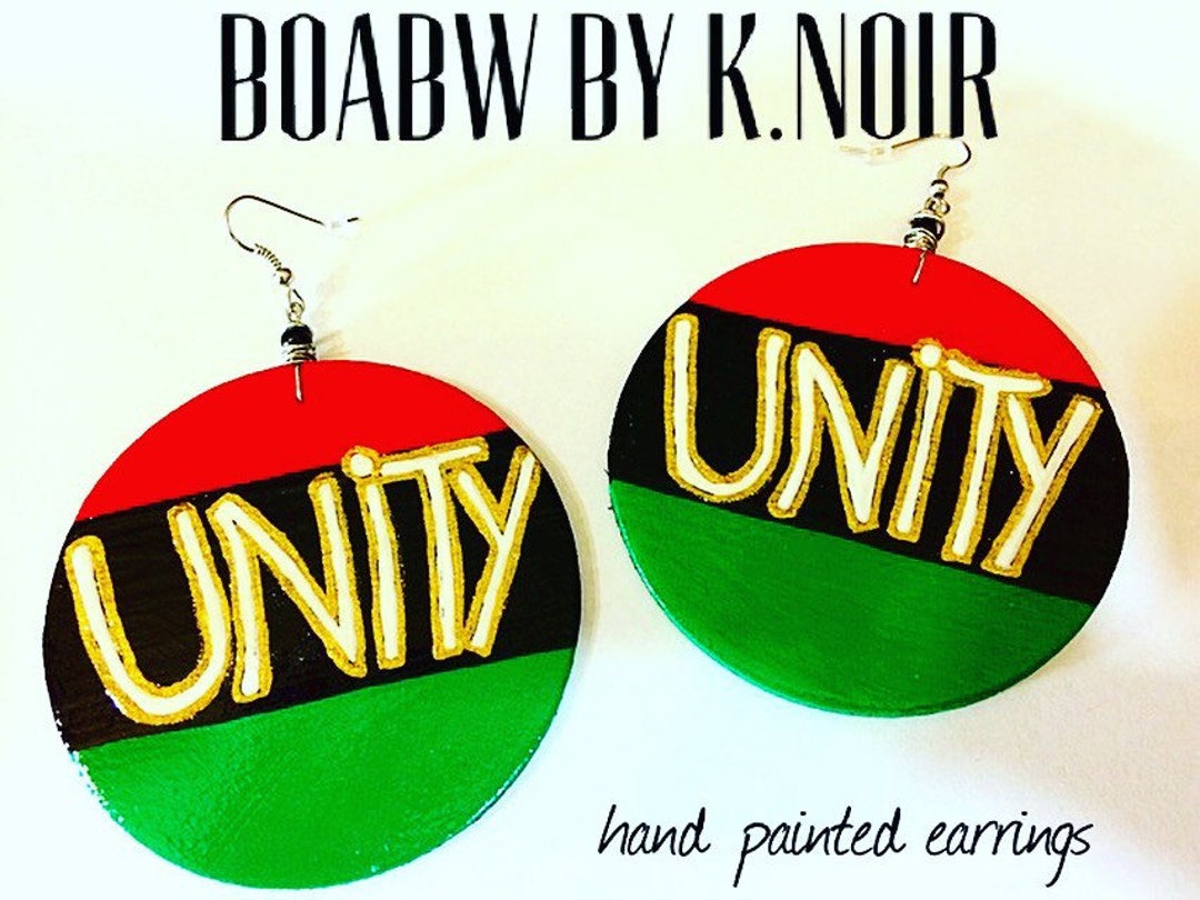 Unity's Earrings (RBG) Hand Painted Earrings Afrocentric Wearable Art ...