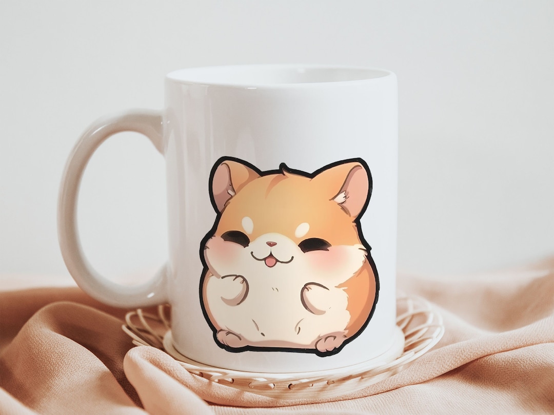 Hamster Mug Cute Animal Mug Spirit Animal Cute Rodent Chibi Mug Kawaii ...