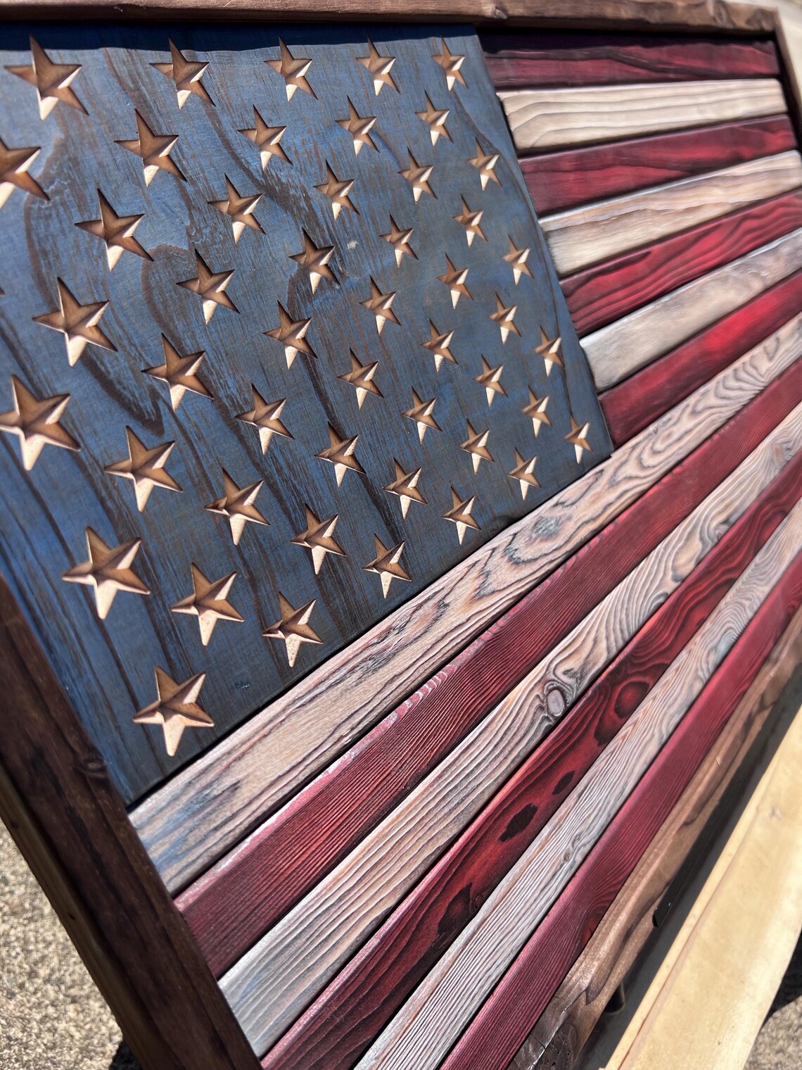 Shou Sugi Ban Style American Flag - Etsy