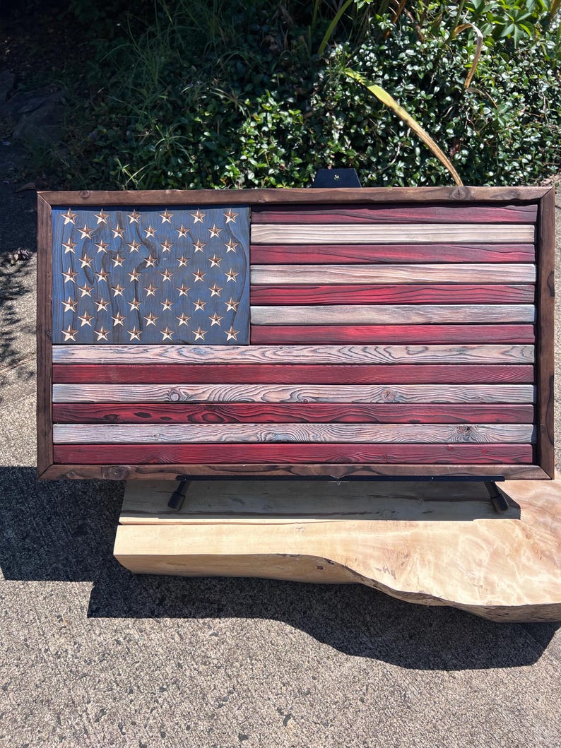Shou Sugi Ban Style American Flag - Etsy