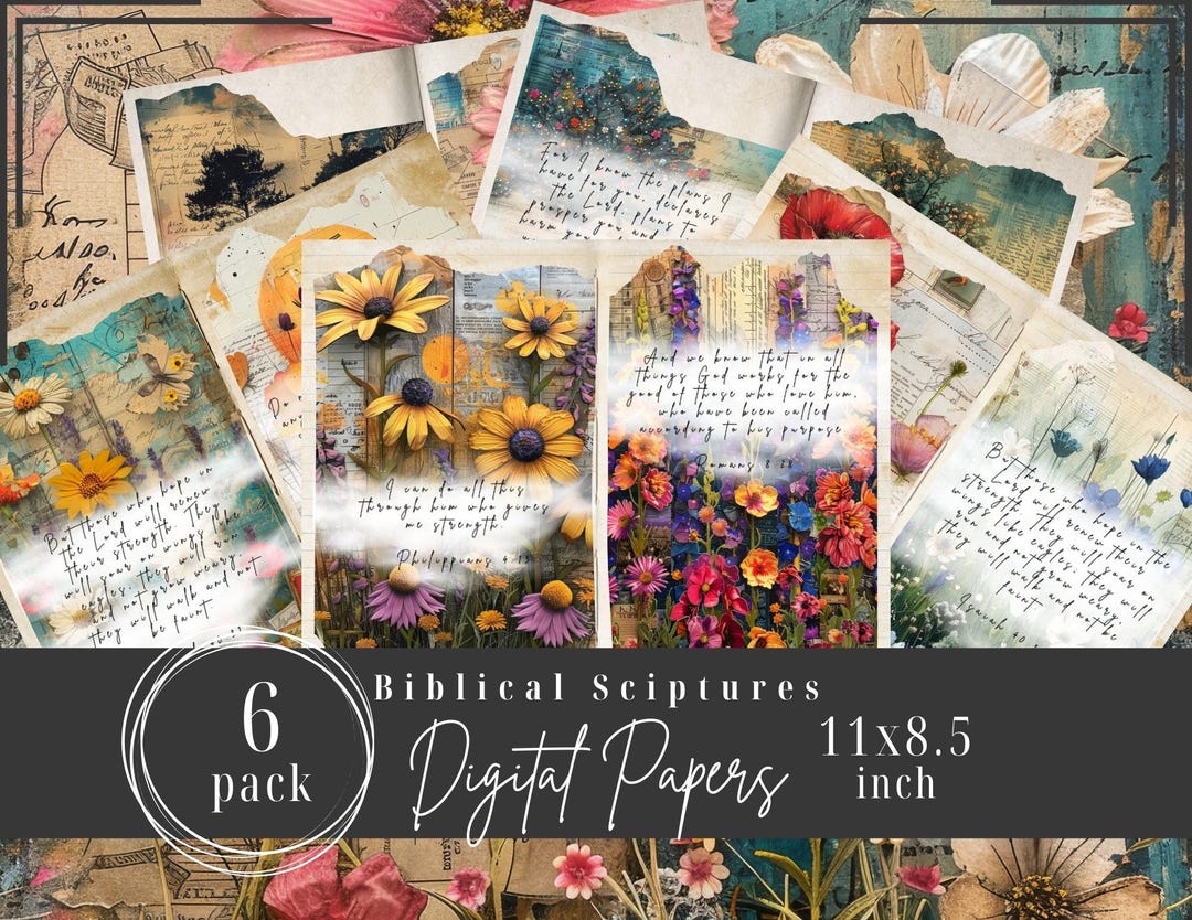 Bible Scriptures Junk Journal, Wildflowers Junk Journal, Bible Journal ...