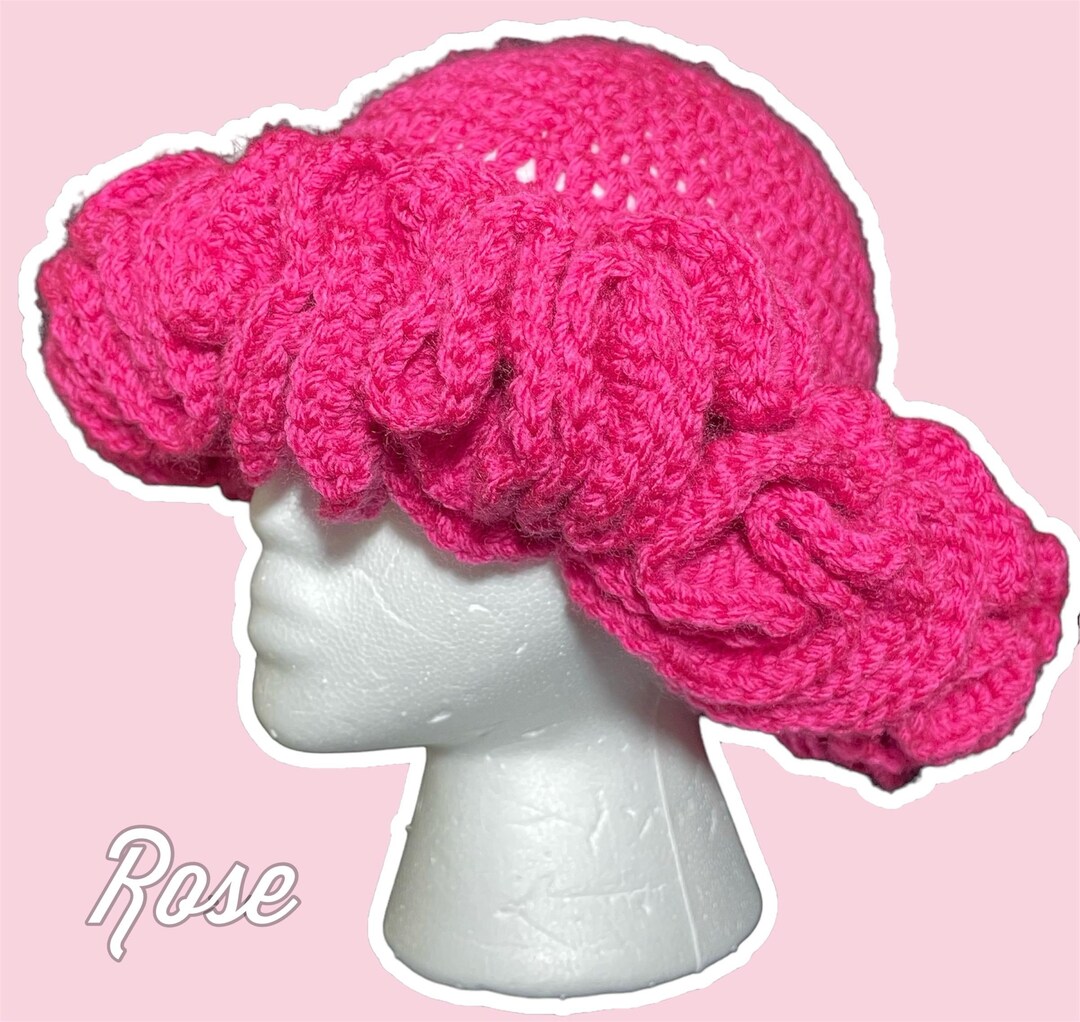 Pink Ruffle Hat (rose) - Etsy