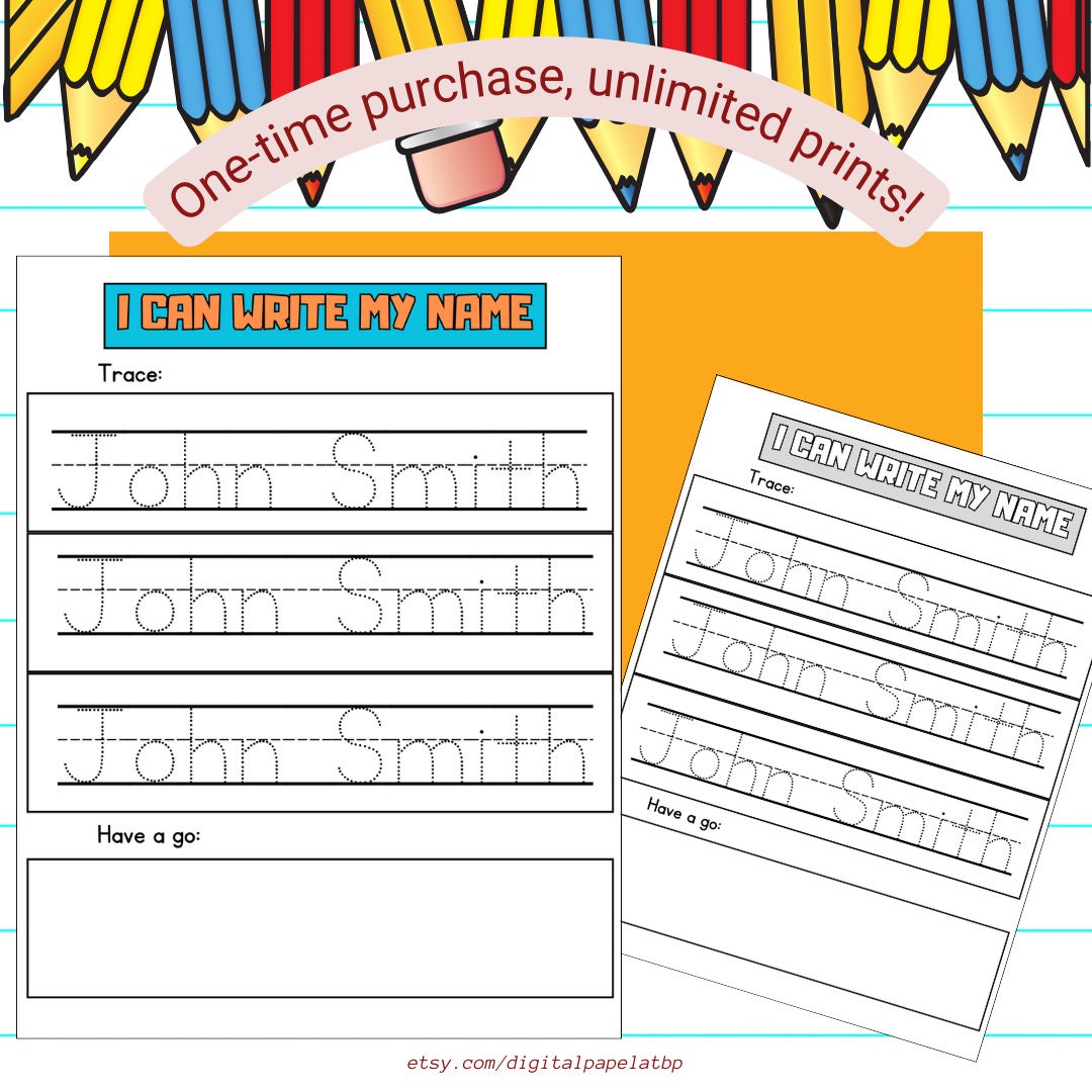 Customized Name Tracing Worksheet Personalized Name Tracing Sheet, Name ...