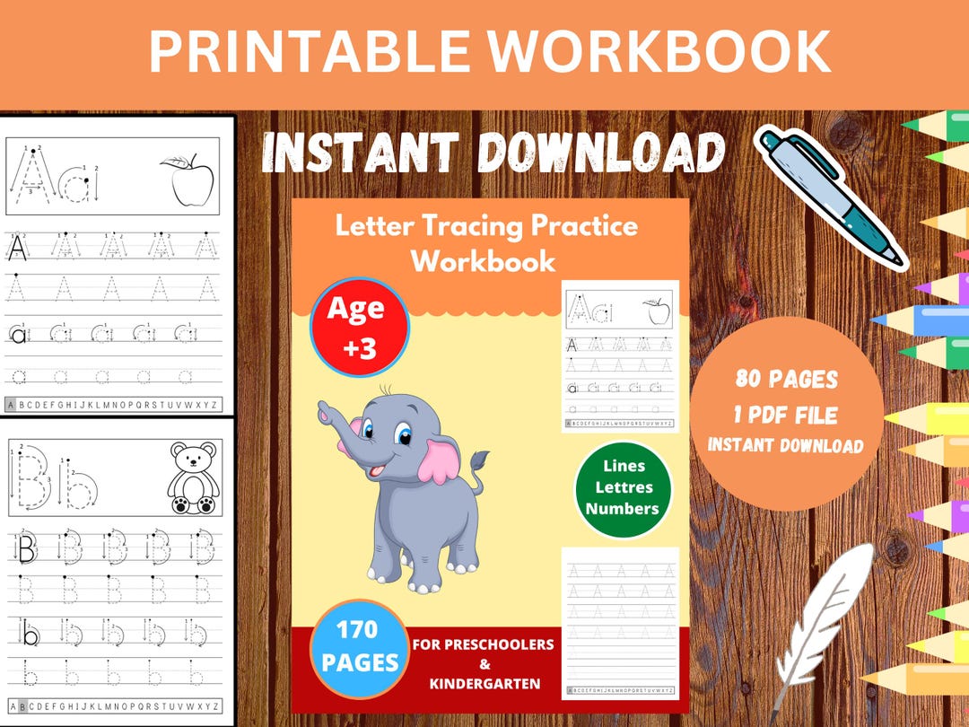 Letters Tracing Workbook, Alphabet Handwriting Practice Workbook for ...