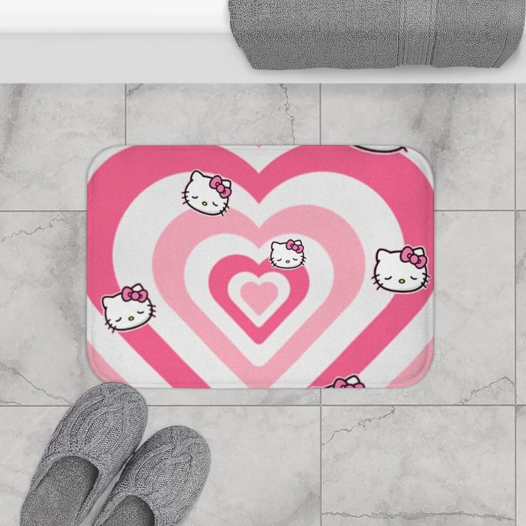 Hello Kitty Bath Mat, Pink Mat, Home Decor, Bathroom Decor, House Decor ...