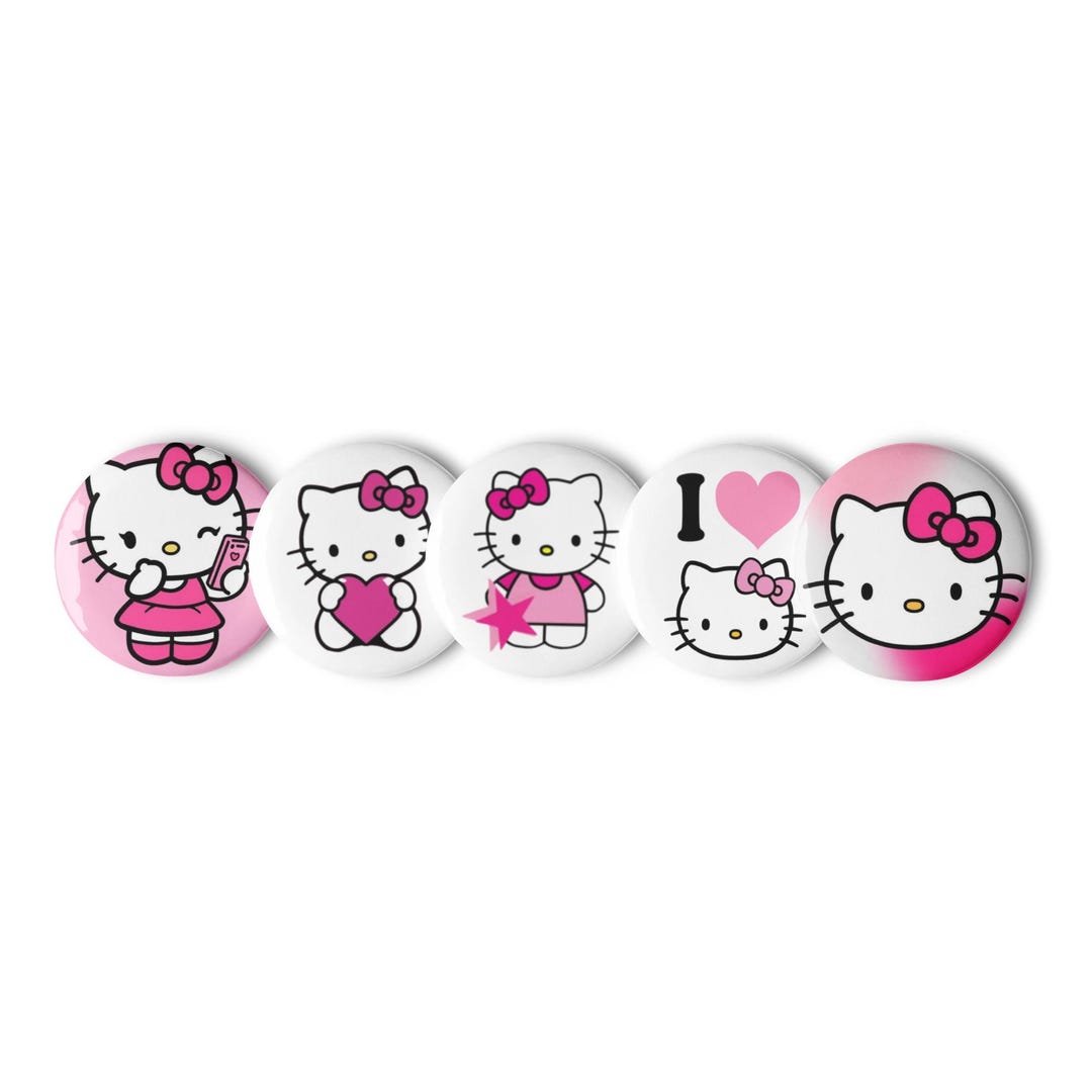 Hello Kitty Pins,button Pins,set of Button Pins,tin Plate Pins,pins for ...