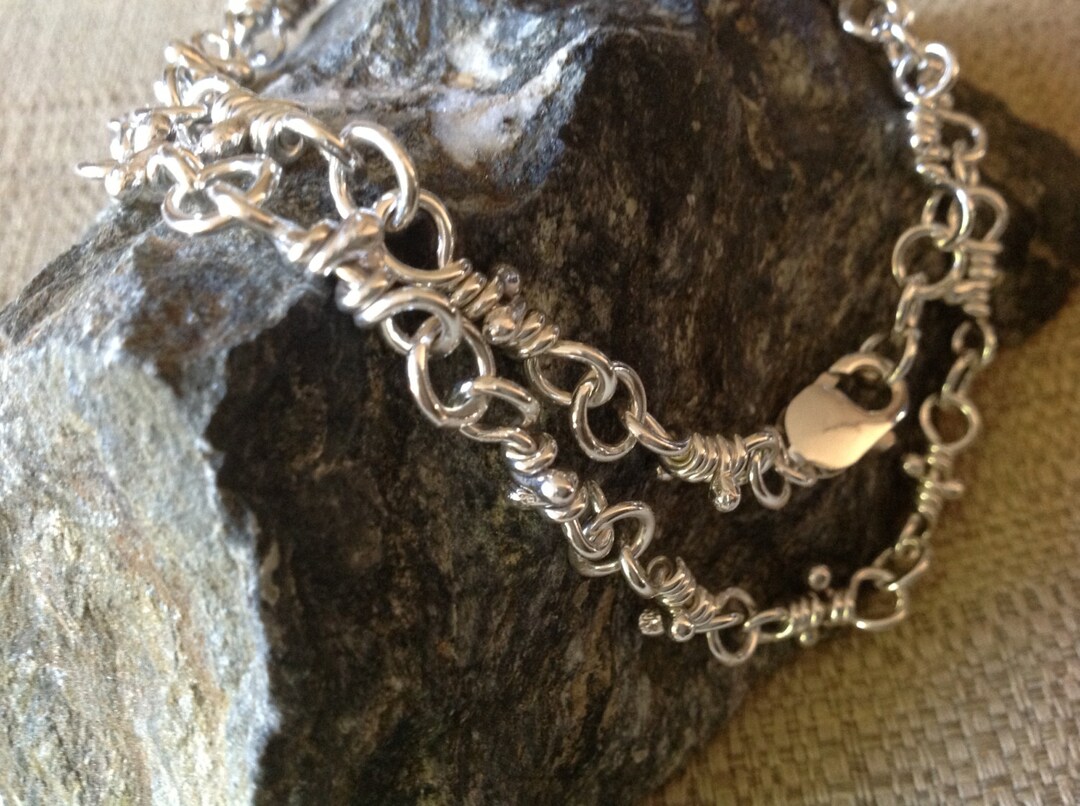 Handmade Heavy Sterling Artisan Chain Necklace, Sterling Silver ...