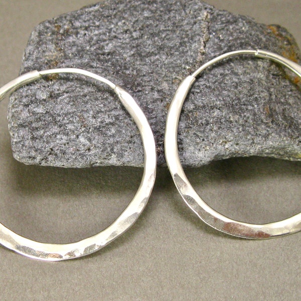 Hammered Hoops - Etsy