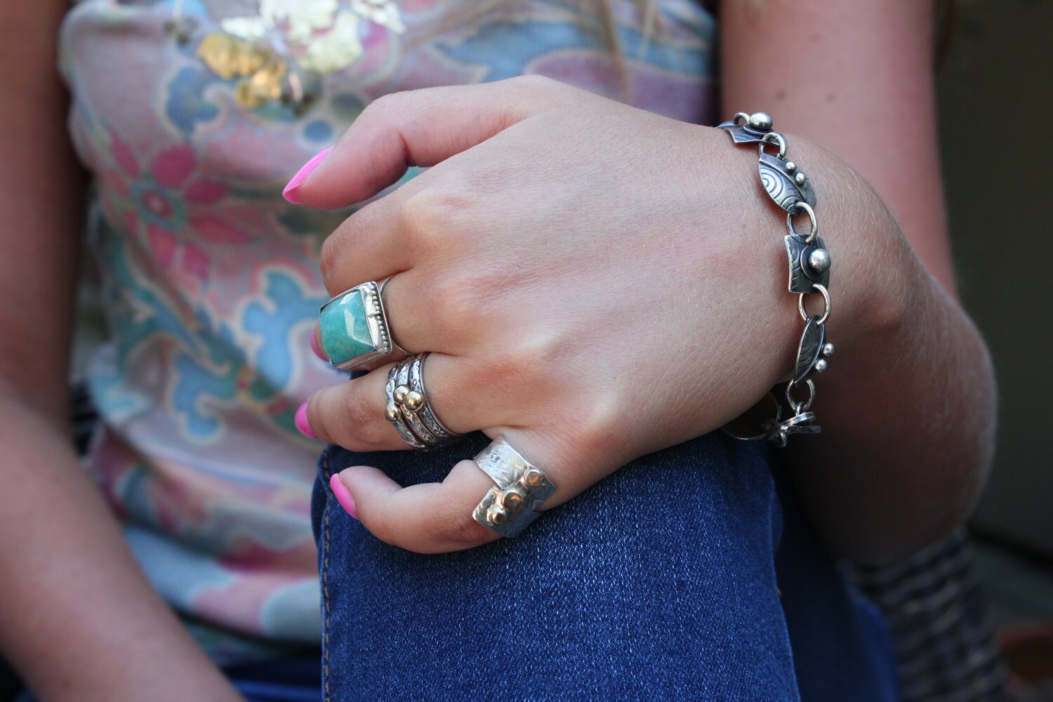 Sterling Silver Art Deco Hand Forged Oxidized Medallion | Etsy
