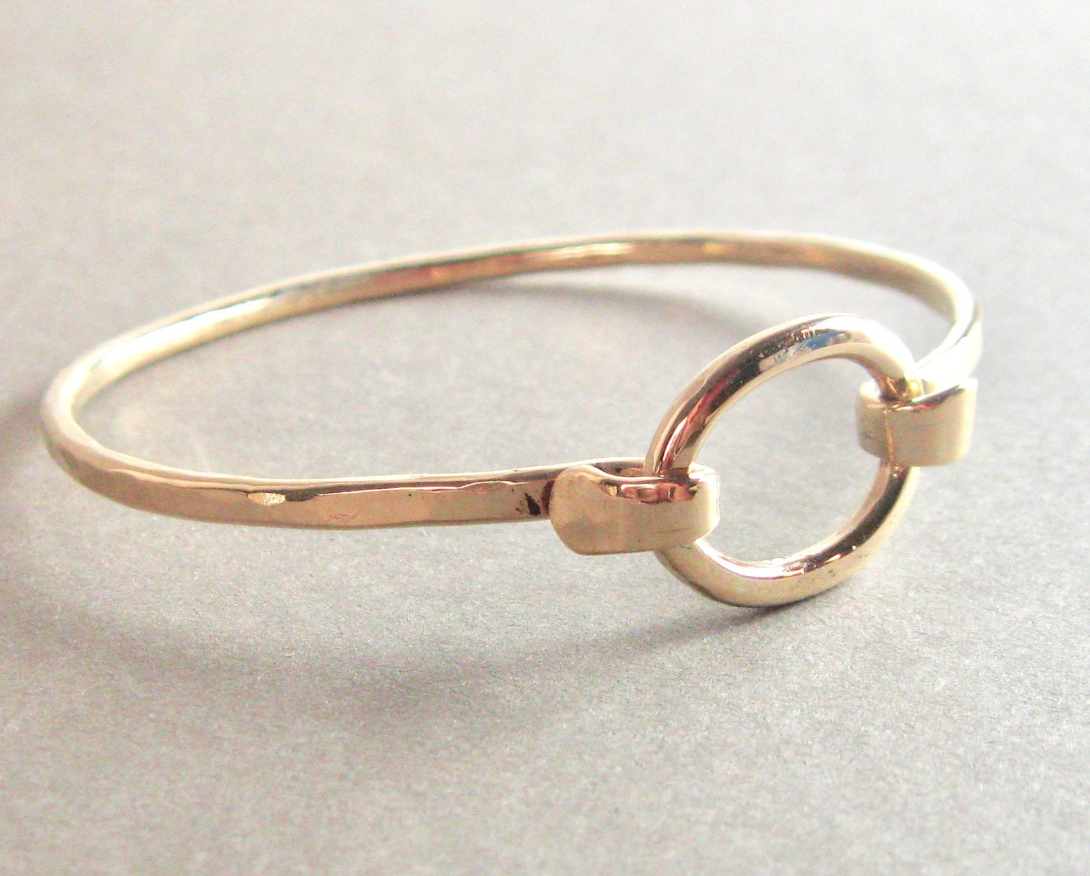 Gold Filled Hand Forged Oval Latch Bracelet Artisan - Etsy