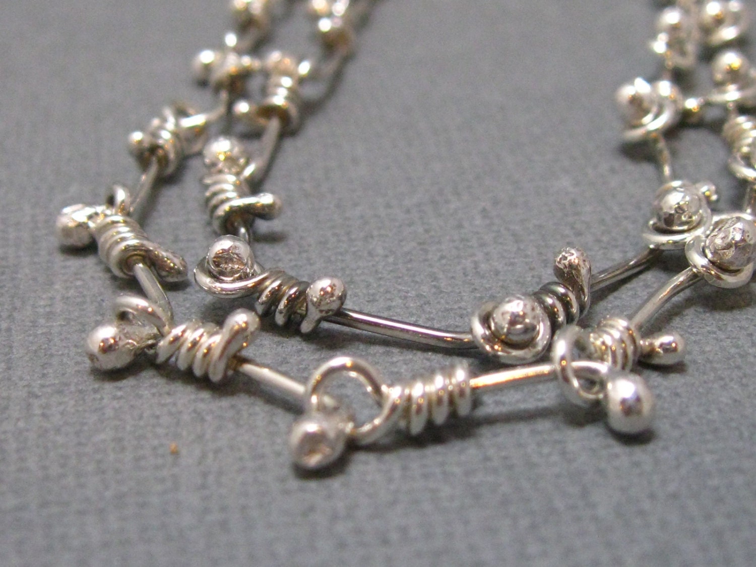 Sterling Silver Ball End Wire Wrapped Handmade Chain Necklace | Etsy