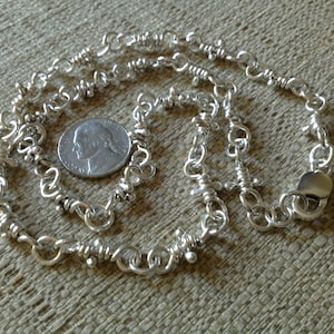 Handmade Heavy Sterling Artisan Chain Necklace, Sterling Silver ...