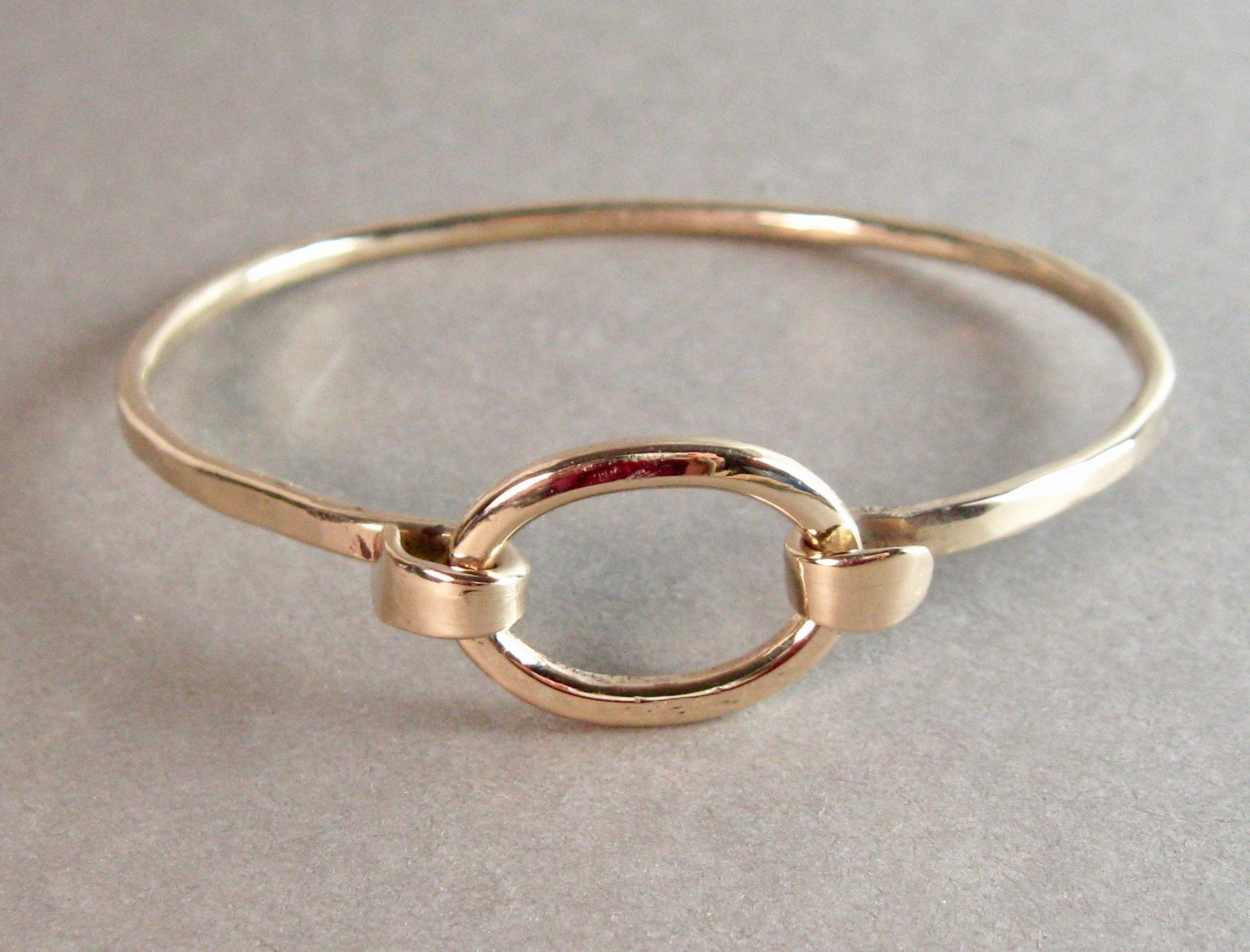 Gold Filled Hand Forged Oval Latch Bracelet Artisan | Etsy