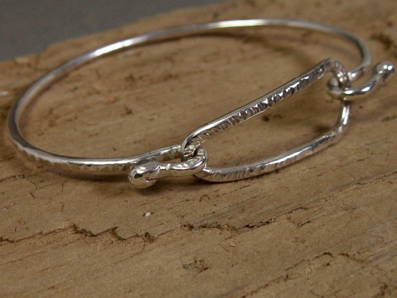 Sterling Silver Handcrafted Asymmetrical Latch Bracelet - Etsy