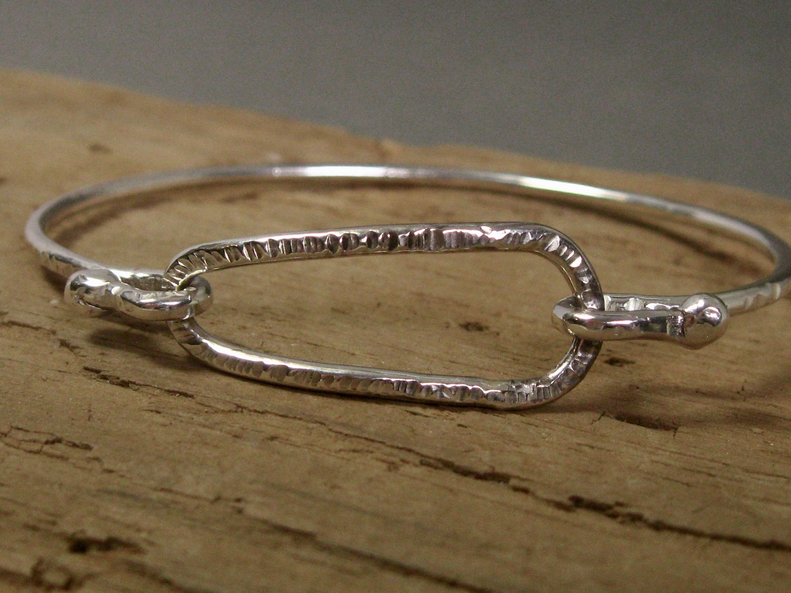 Sterling Silver Handcrafted Asymmetrical Latch Bracelet - Etsy