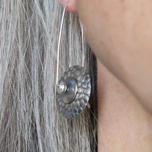 Layered Textured Disc Pinwheel Earrings in Sterling Silver - Etsy