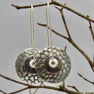 Layered Textured Disc Pinwheel Earrings in Sterling Silver - Etsy