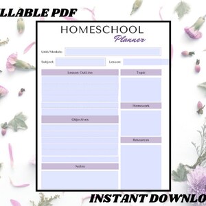 Fillable Digital Homeschool Planner | Digital Planner | Printable PDF ...