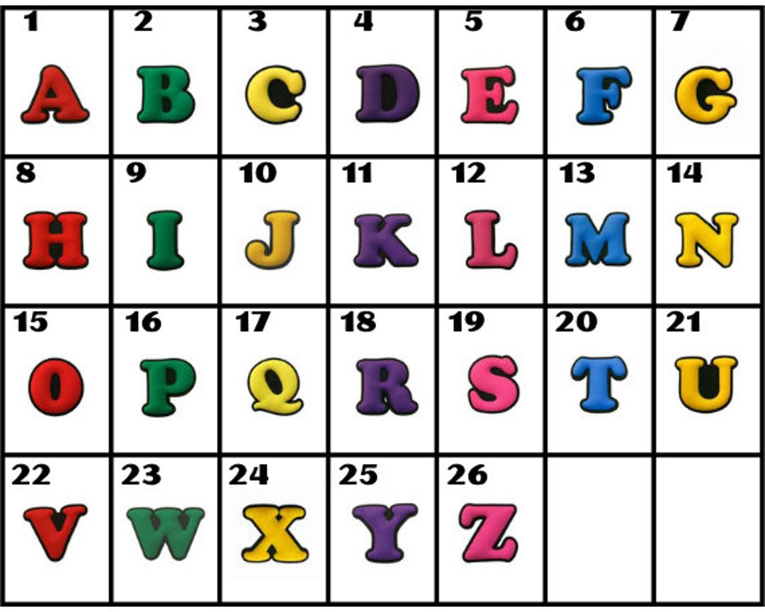 Alphabet Croc Charms - Number Croc Compatible Shoe Charms - Popular Now ...