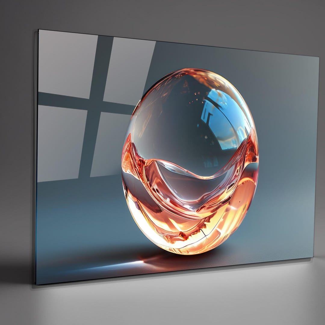 Glass Globe Tempered Glass Wall Art Extra Large Abstract Wall Art,uv ...