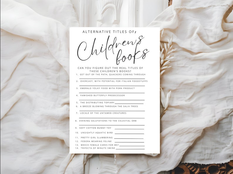 Baby Shower Game / Printable Baby Shower Game / Alternative Baby Book ...