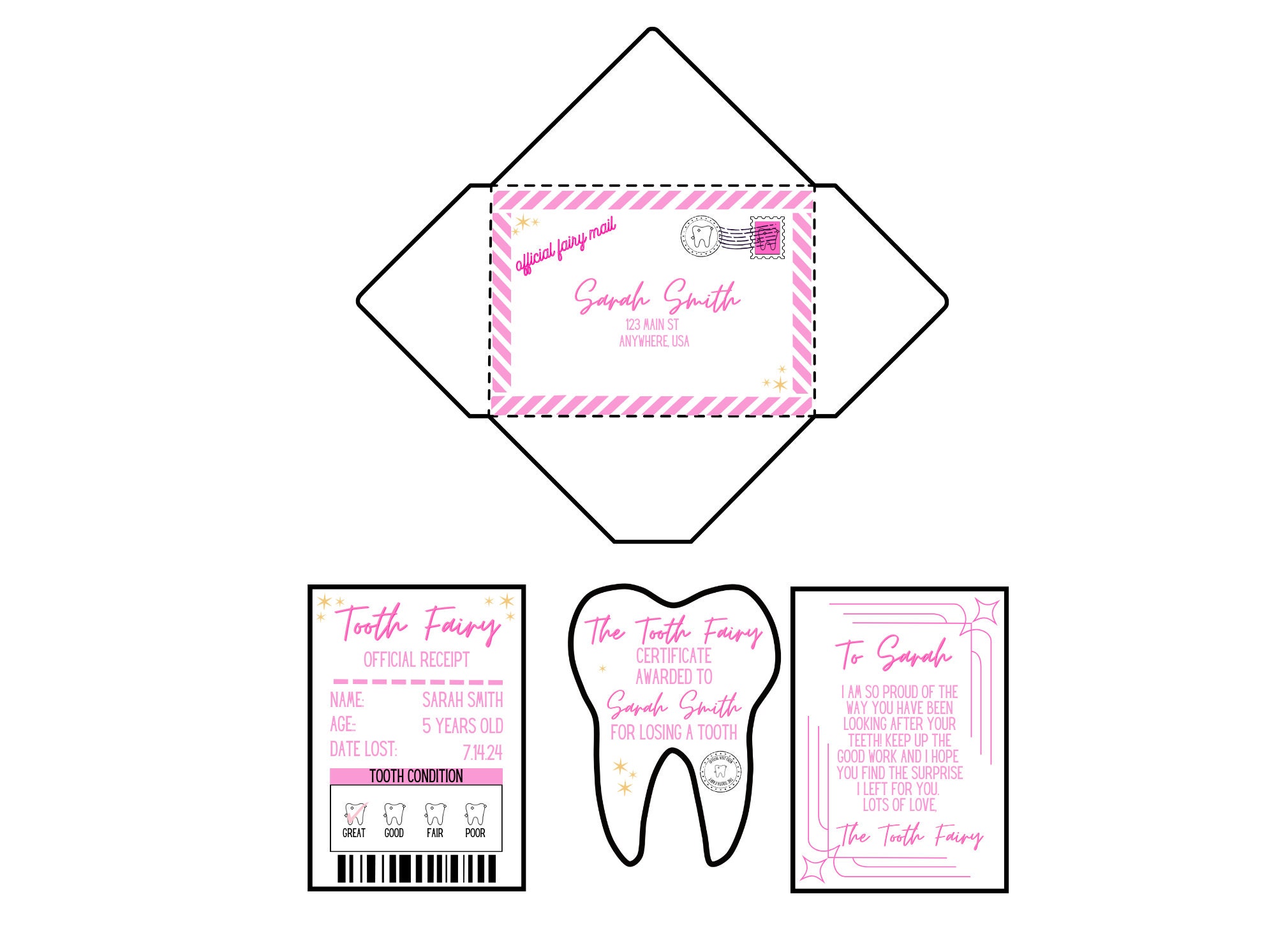 Tooth Fairy Envelope Download / Printable Tooth Fairy Note / Tooth ...