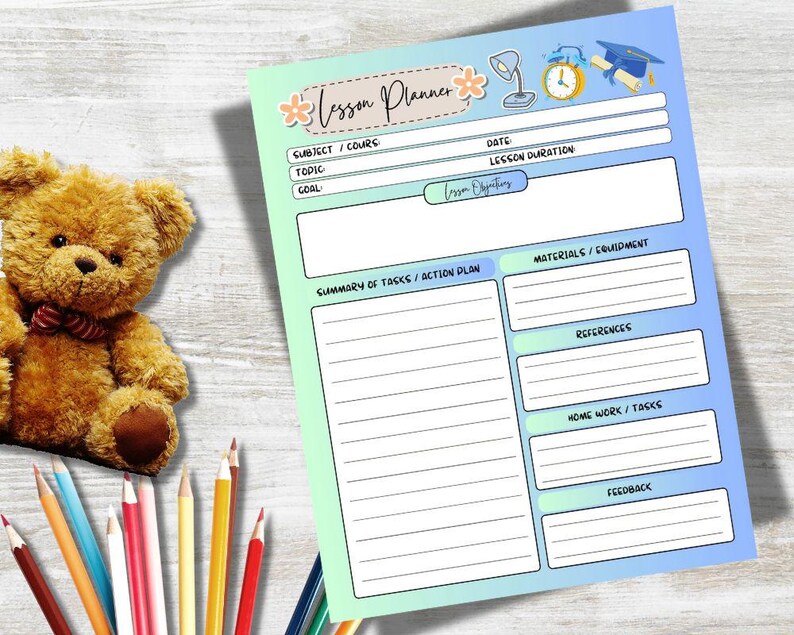 Simple Lesson Plan Template, Lesson Planner Printable, Homeschool ...