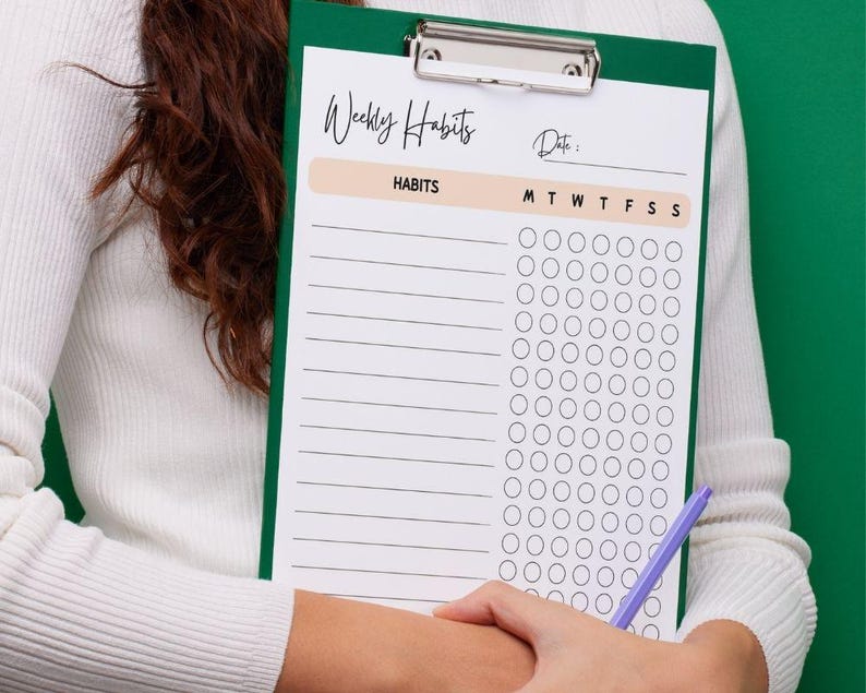 Weekly Habit Tracker Printable | Routine Goal Planner (PDF Download) - Etsy