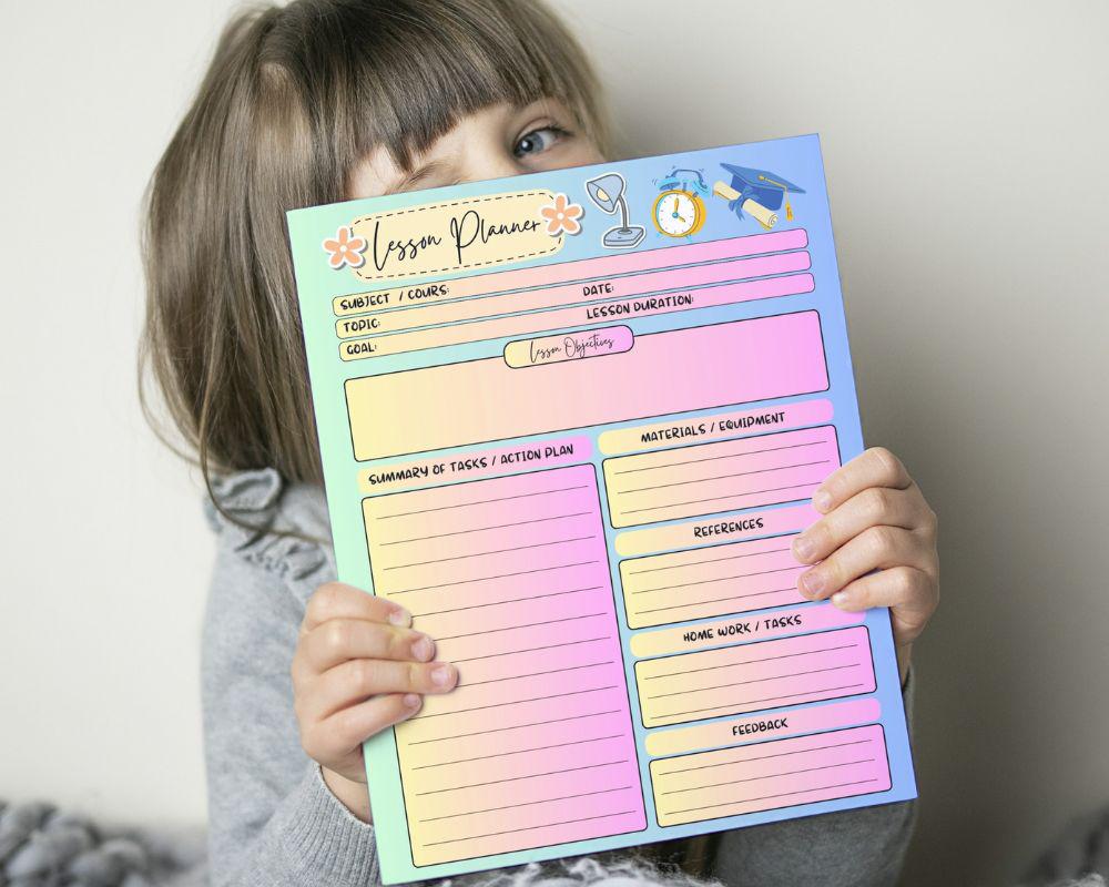 Simple Lesson Plan Template, Lesson Planner Printable, Homeschool ...