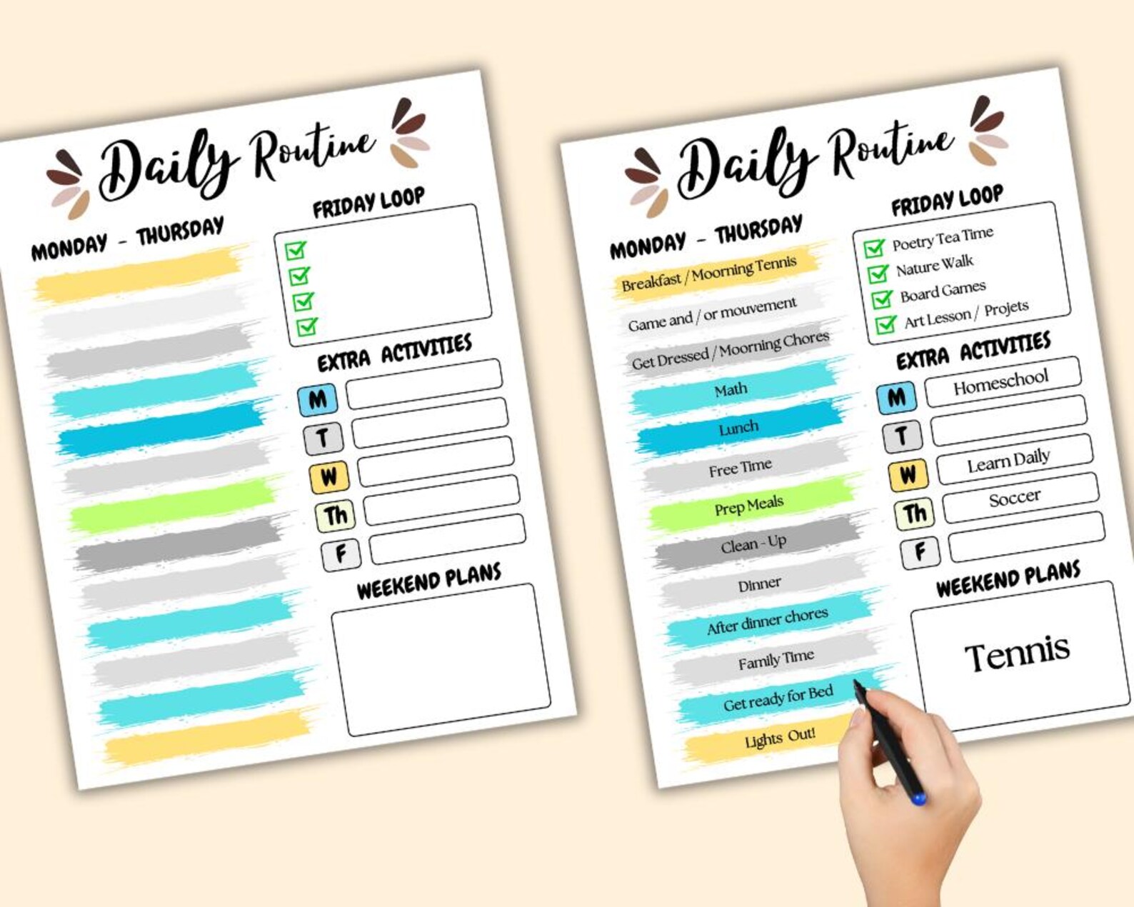 Daily Routine Template Daily Schedule Printable Homeschool Routine ...